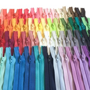 YKK Zippers, Bulk Zips, Wholesale, Mixed Colors, Nylon Coil, Closed End ...