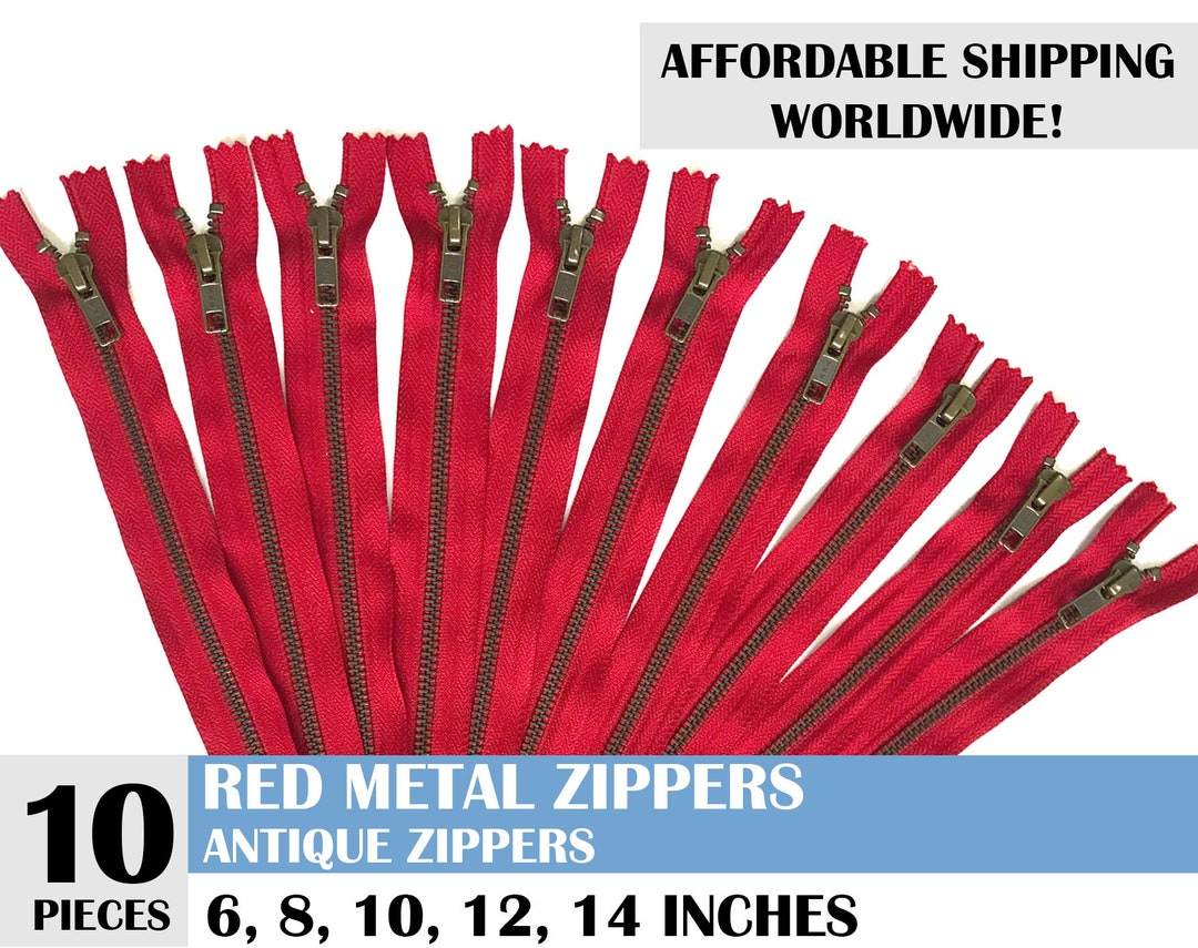 Antique Ykk Red Metal Zipper, Jean Zippers, Metal Zippers, Red Zippers ...