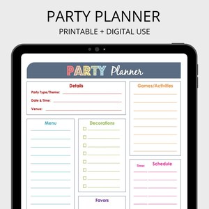 Party Planner and Party Guest List Set - Fillable, Organizing ...