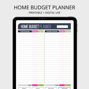 Home Budget Planner - Worksheet - Fillable - Personal Finance ...