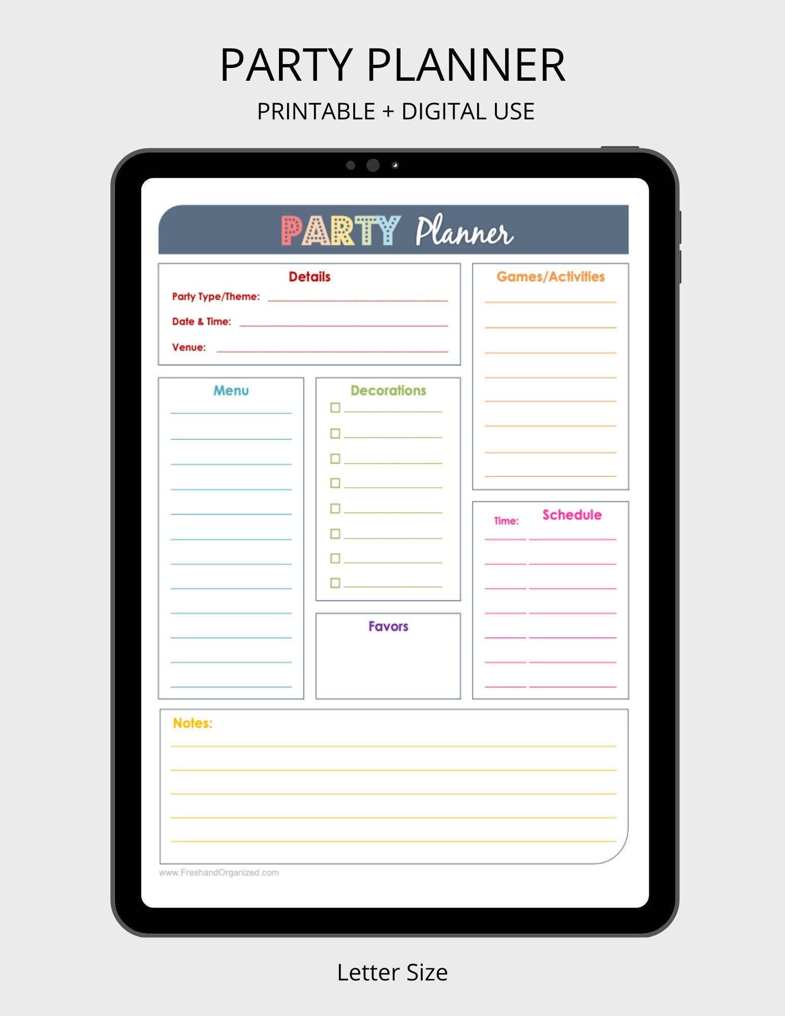 Party Planner and Party Guest List Set - Fillable, Organizing ...
