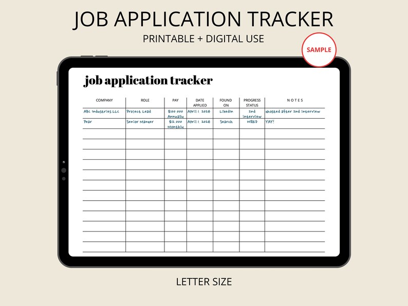 Job Application Bundle - Job Tracking, Job Application Checklist, Job ...
