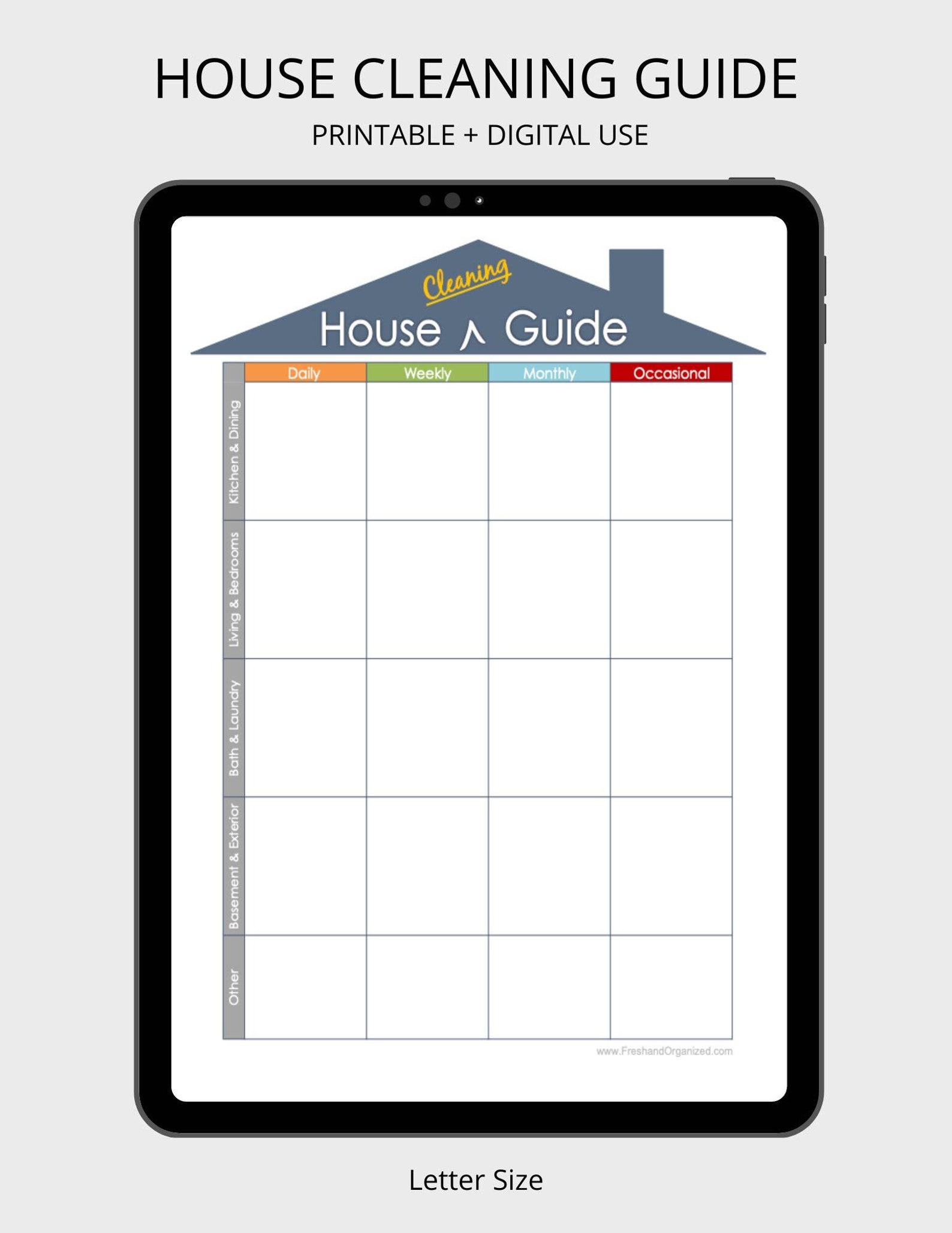 House Cleaning Guide - Printable and Fillable Organizing PDF, Cleaning ...