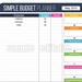 Simple Budget Planner Worksheet Fillable Personal Finance Organizing ...