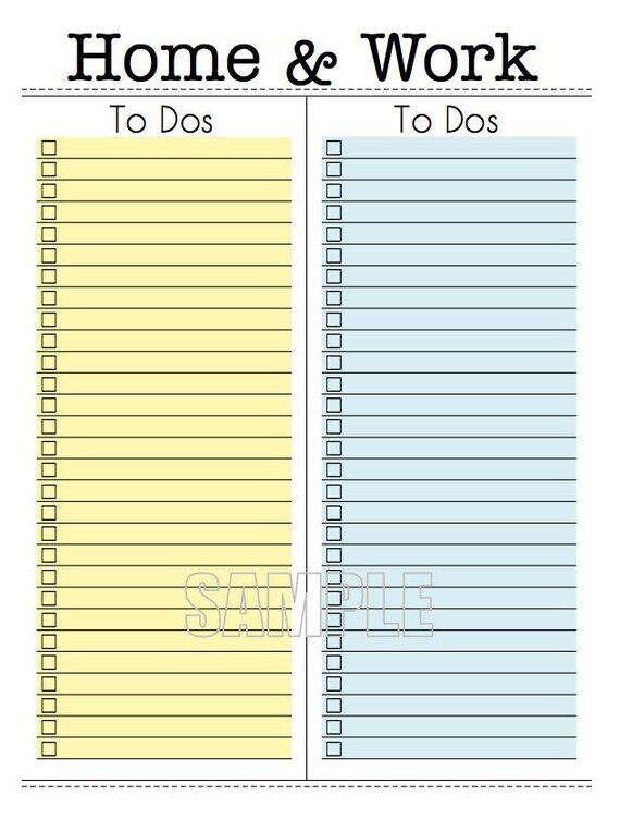Work To Do List Printable