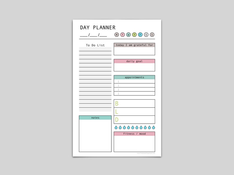 Mini Day Planner Printable Fillable Daily Planner, Weekly Planner, to ...