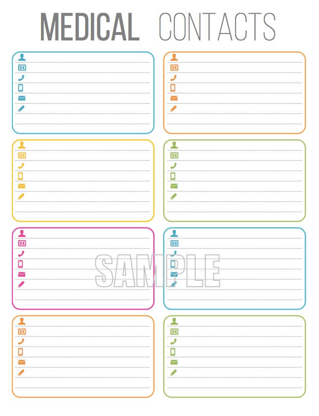 Medical Printables Set Organizing Printables Fillable - Etsy