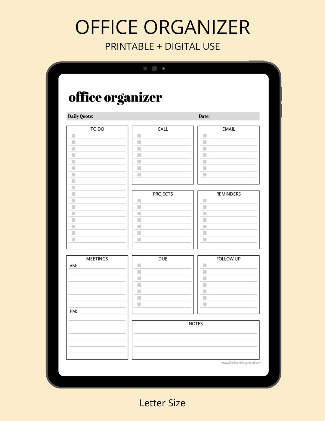 The Office Organizer Planner Page, Work Planner, Office Planner, to Dos ...