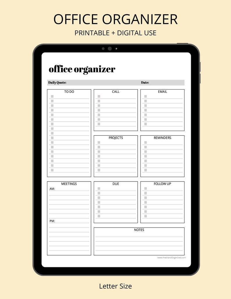 The Office Organizer Planner Page, Work Planner, Office Planner, to Dos ...