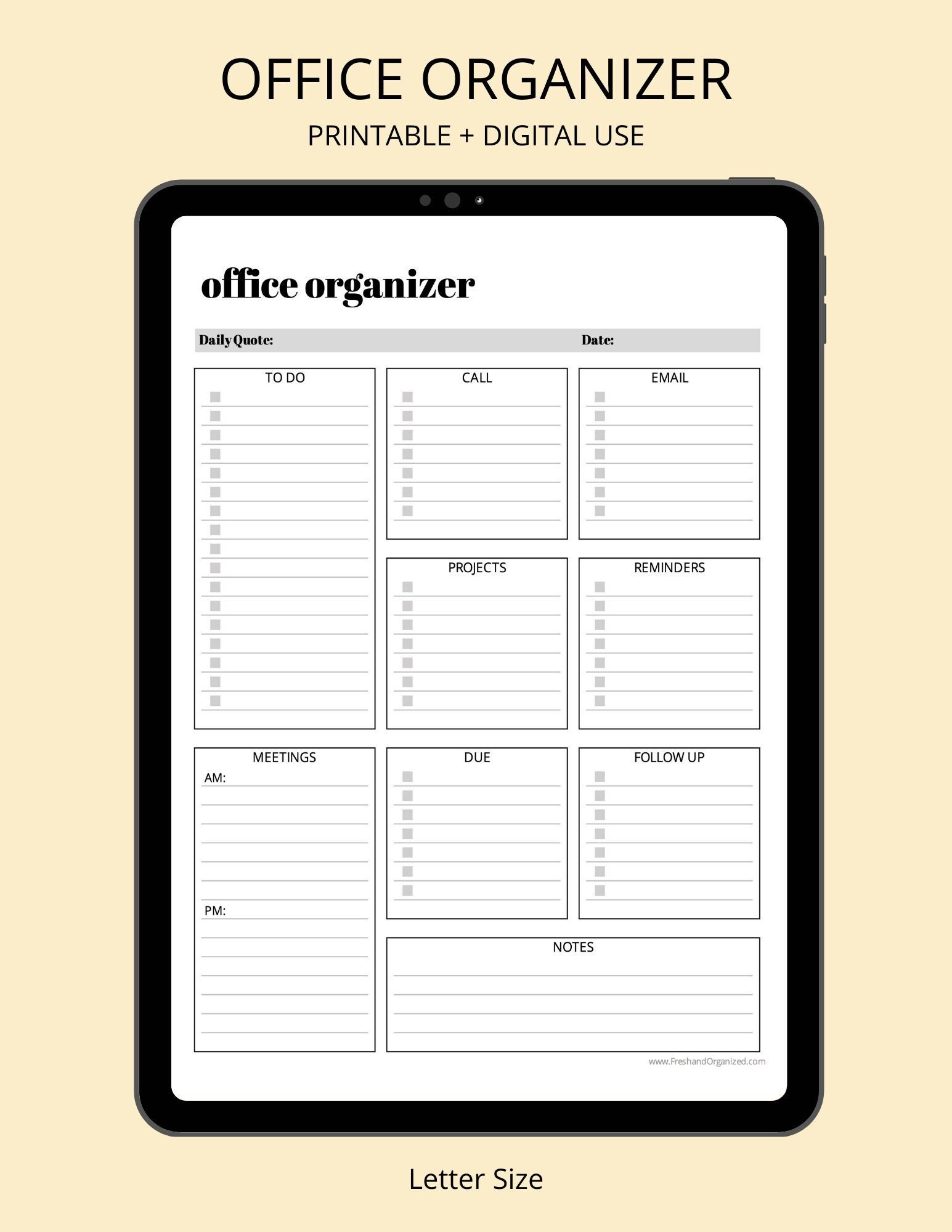 The Office Organizer Planner Page, Work Planner, Office Planner, to Dos ...