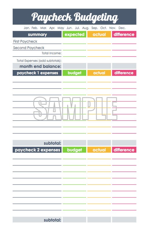 Mini Money Management Set Fillable Half Letter Size - Etsy