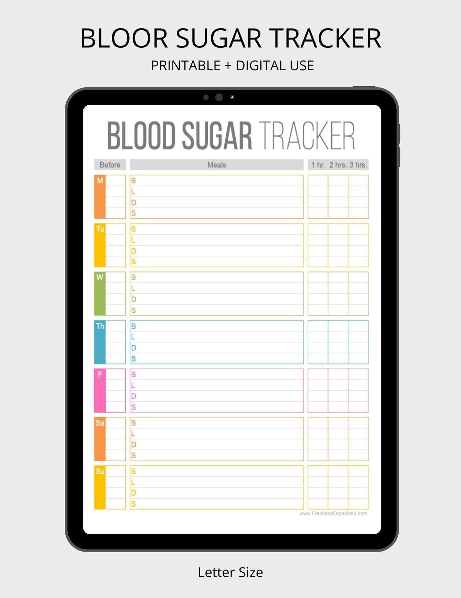 Blood Sugar Tracker - Printable for Health, Medical, Fitness, Blood ...