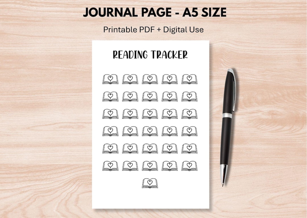 Monthly Book Reading Tracker - Finished Books Reading Log - A5 Journal ...