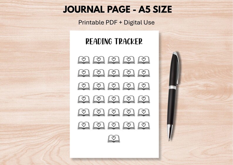 Monthly Book Reading Tracker - Finished Books Reading Log - A5 Journal ...