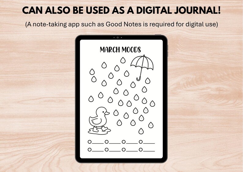 March Mood Tracker Printable, Cute Coloring Themed Mood Tracker, Bullet ...
