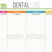 Dental Care Log Health and Medical Printable Organized Healthcare ...