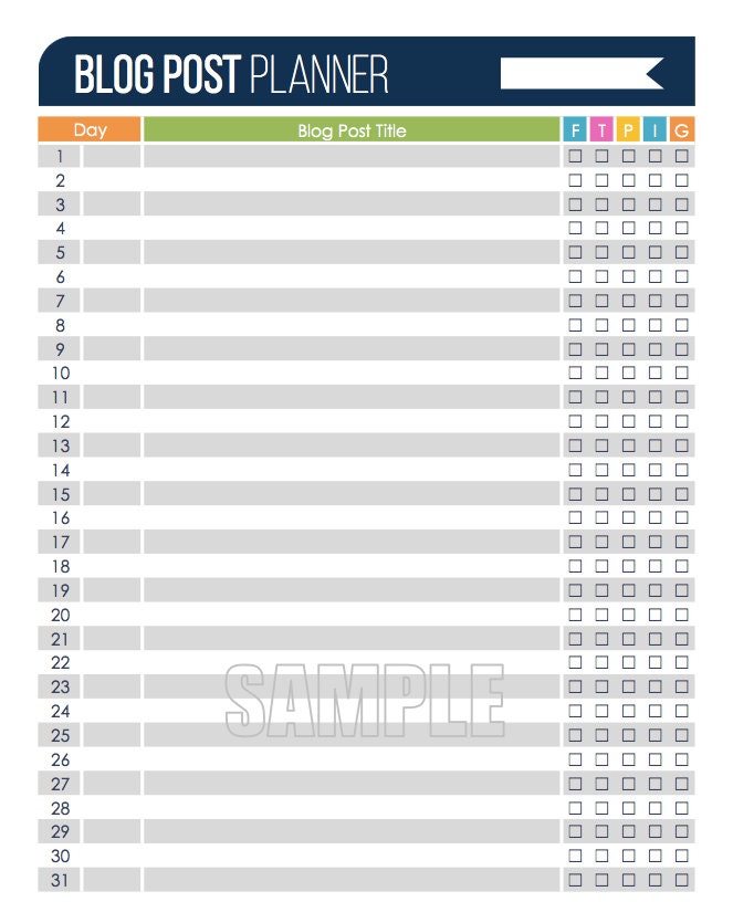 Organized Blogging Set Fillable Organizing Printables - Etsy
