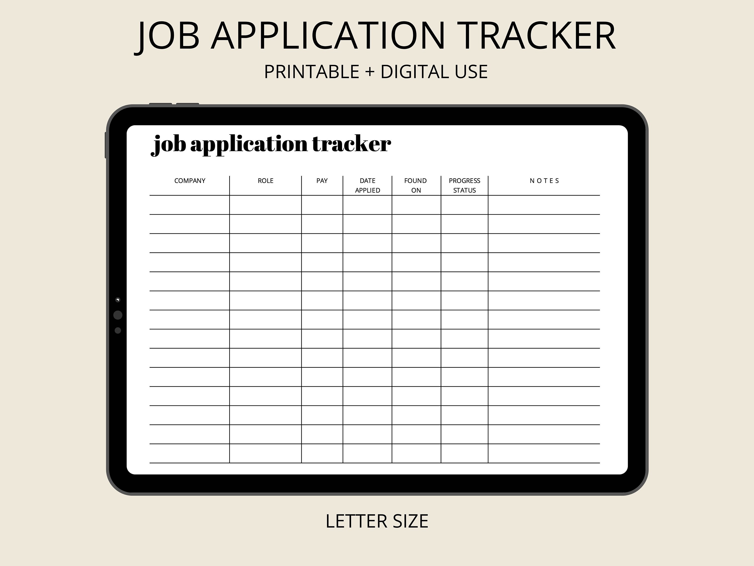 Job Application Bundle Job Tracking, Job Application Checklist, Job ...