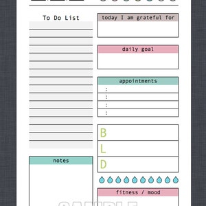 Mini Day Planner Printable Fillable Daily Planner, Weekly Planner, to ...