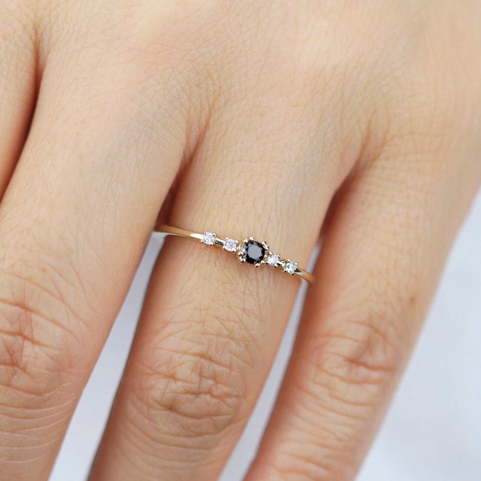 Delicate Engagement Ring Simple Gold Ring Dainty Engagement - Etsy