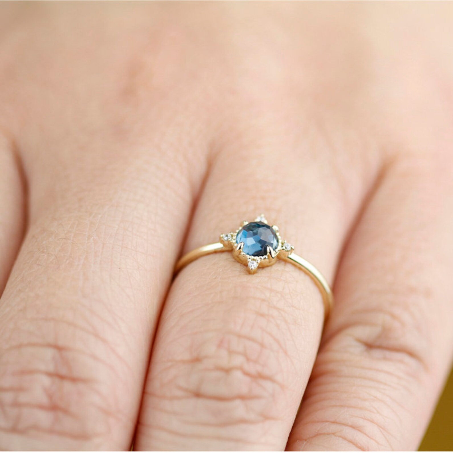 Engagement ring blue topaz engagement ring London Blue topaz | Etsy