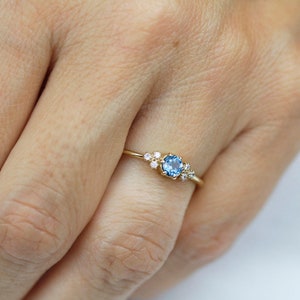 Simple Engagement Ring, Engagement Ring London Blue Topaz, Delicate ...
