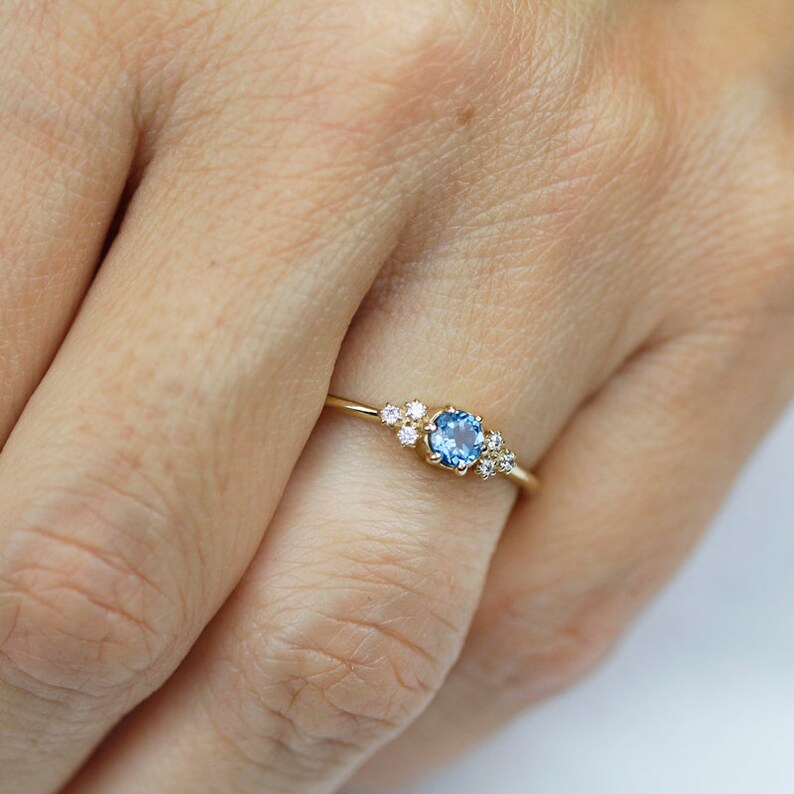 Simple Engagement Ring Engagement Ring London Blue Topaz - Etsy