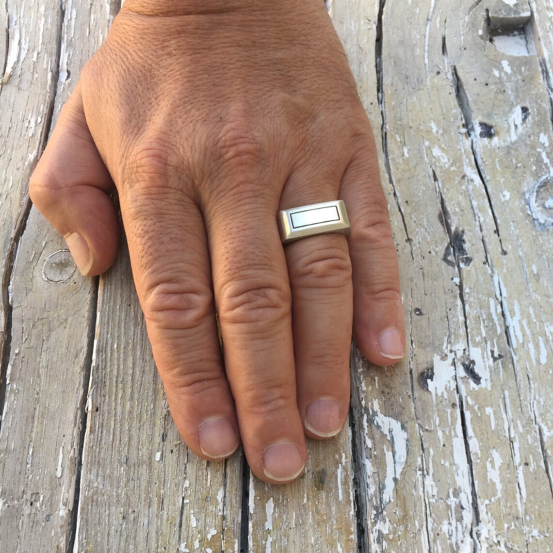 Signet Ring Men Ring Man Signet Signet Ring Rectangle | Etsy
