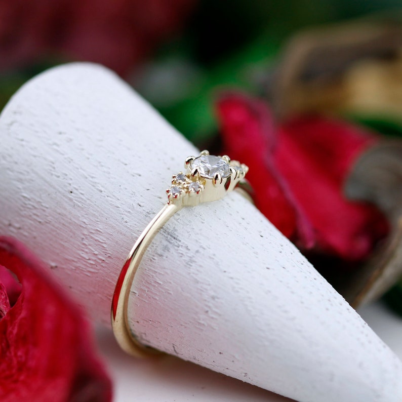 Simple Engagement Ring Diamond Ring Engagement Ring White | Etsy