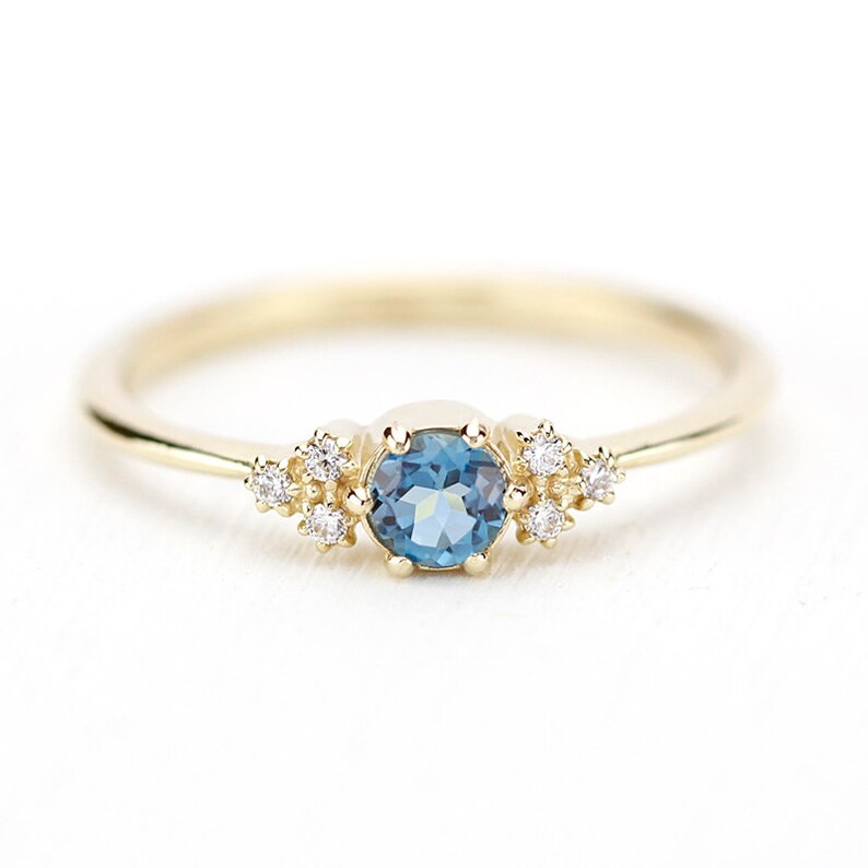 Simple Engagement Ring Engagement Ring London Blue Topaz - Etsy