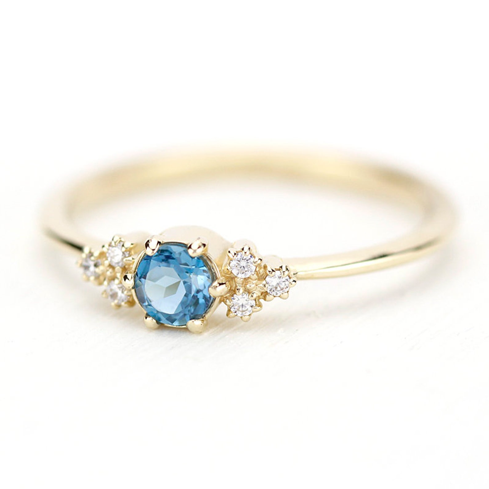 Simple Engagement Ring Engagement Ring London Blue Topaz - Etsy