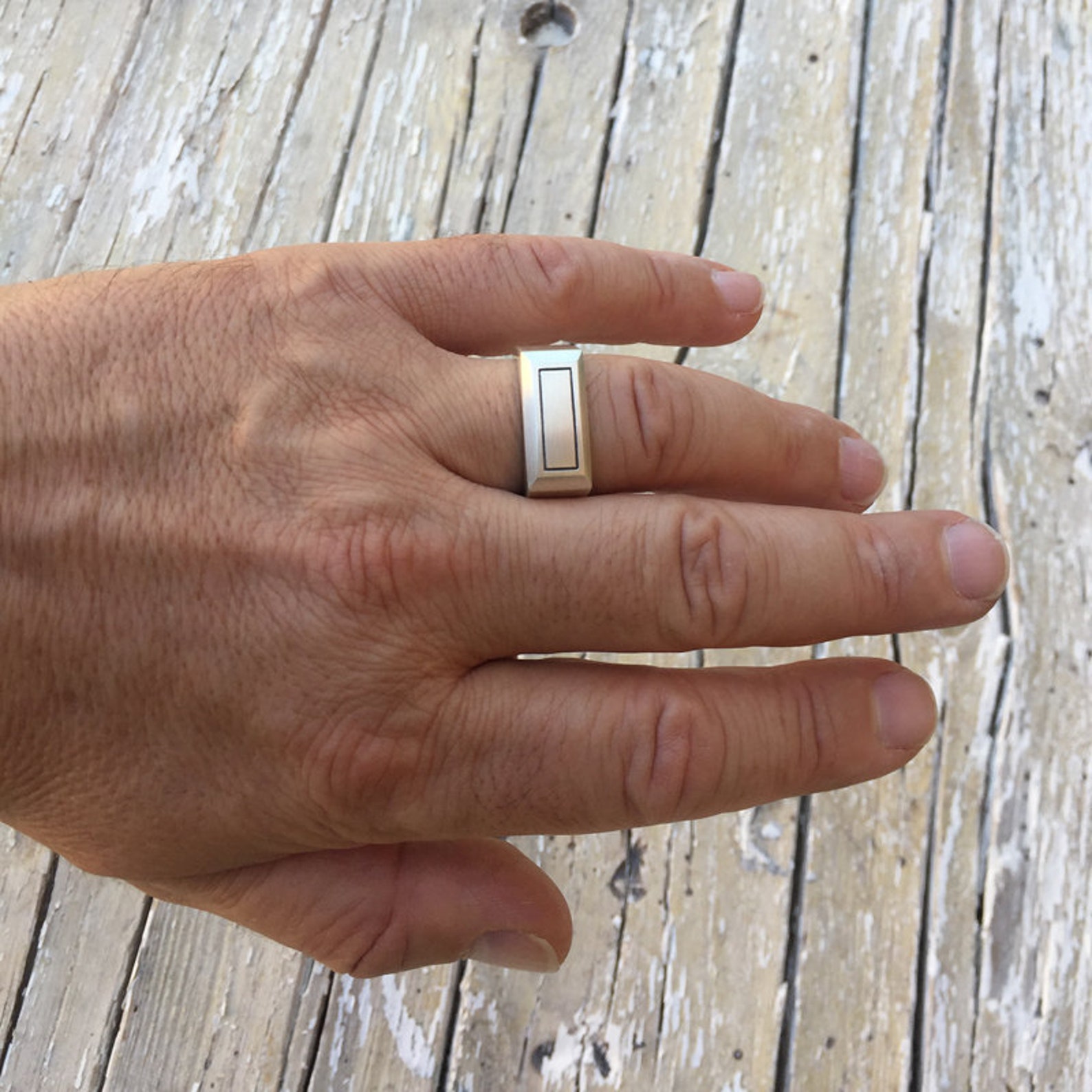 Signet Ring Men Ring Man Signet Signet Ring Rectangle | Etsy