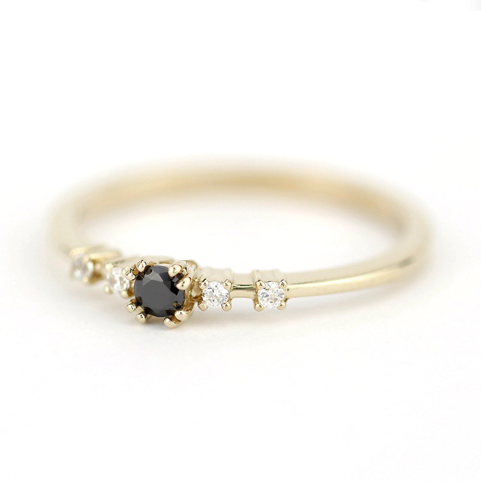 Delicate Engagement Ring Simple Gold Ring Dainty Engagement - Etsy