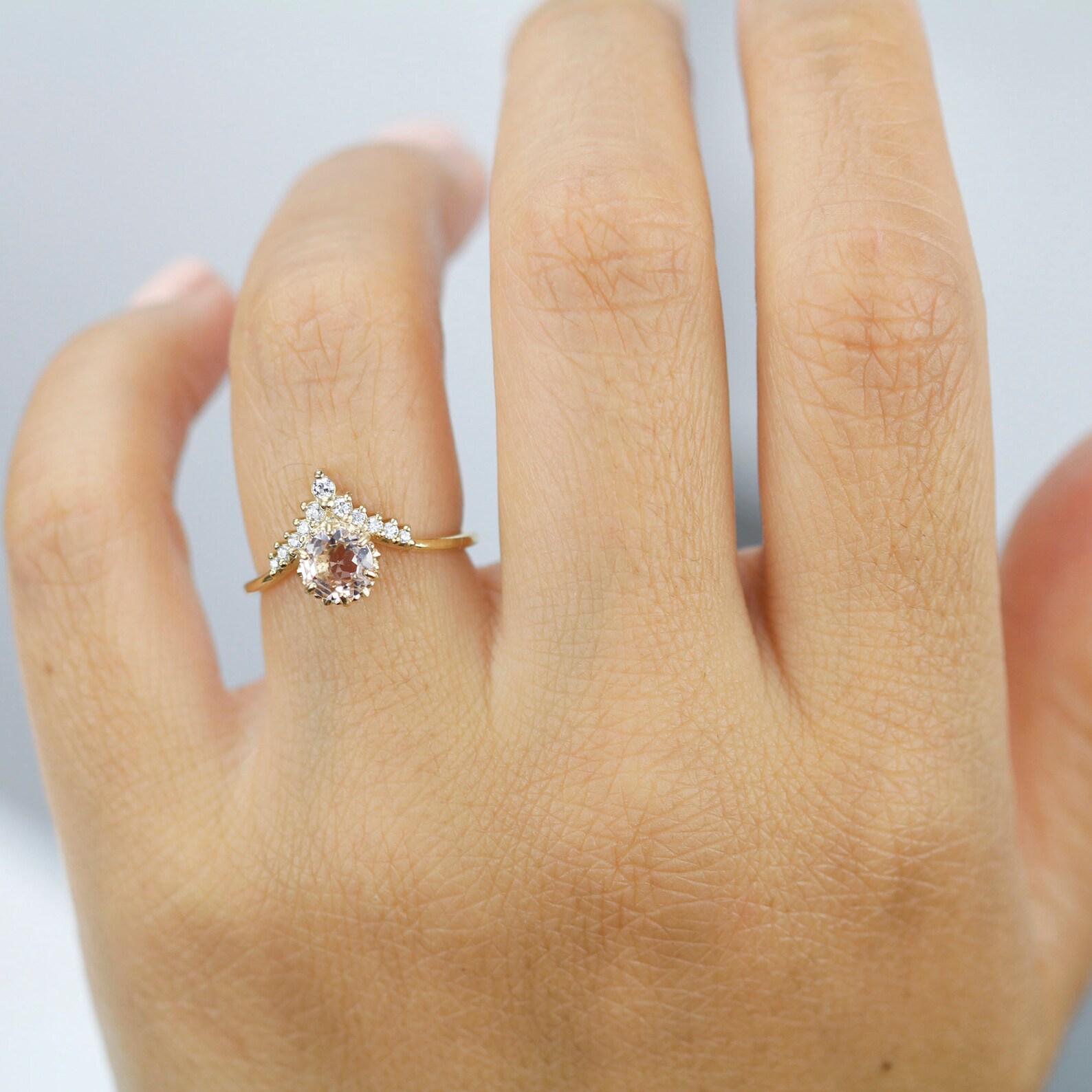 Morganite engagement ring engagement ring morganite simple | Etsy