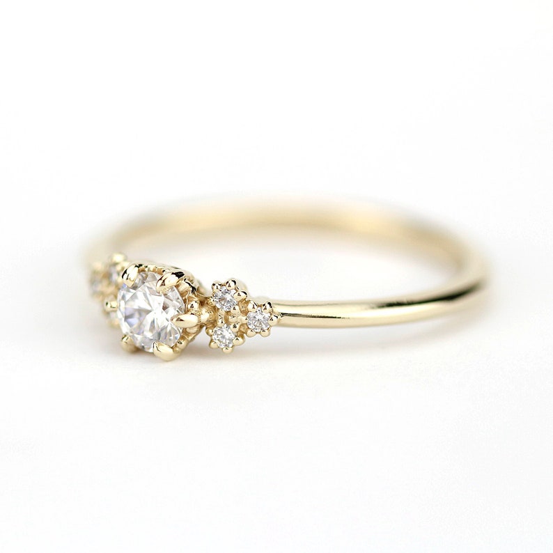 Delicate diamond ring engagement ring white diamond | Etsy