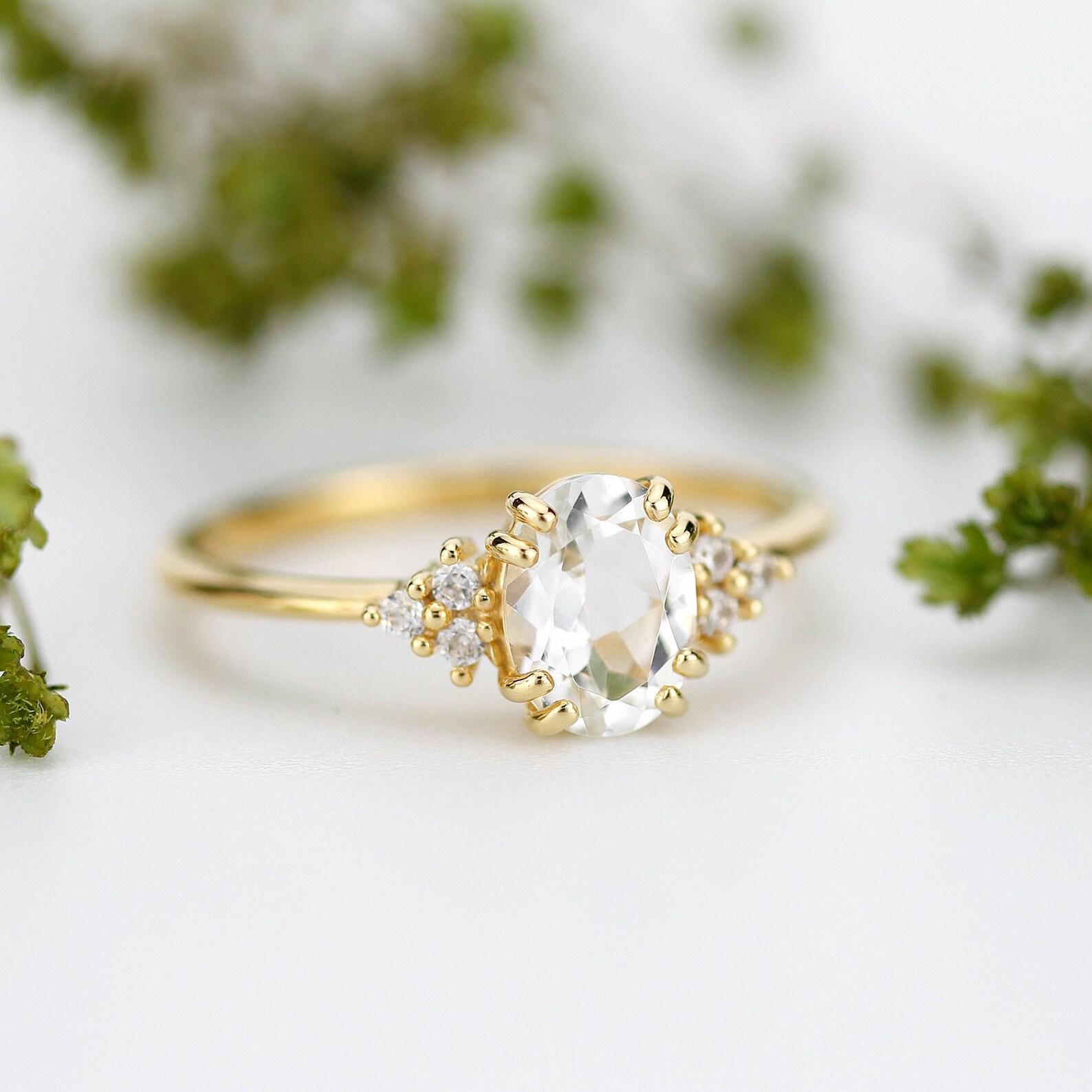 Delicate Engagement Ring Simple Engagement Ring Oval - Etsy