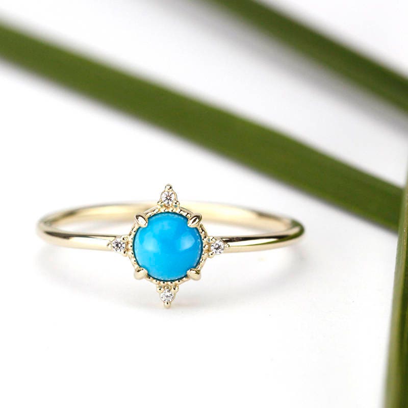 Turquoise Ring Turquoise Ring Gold Turquoise Engagement - Etsy UK