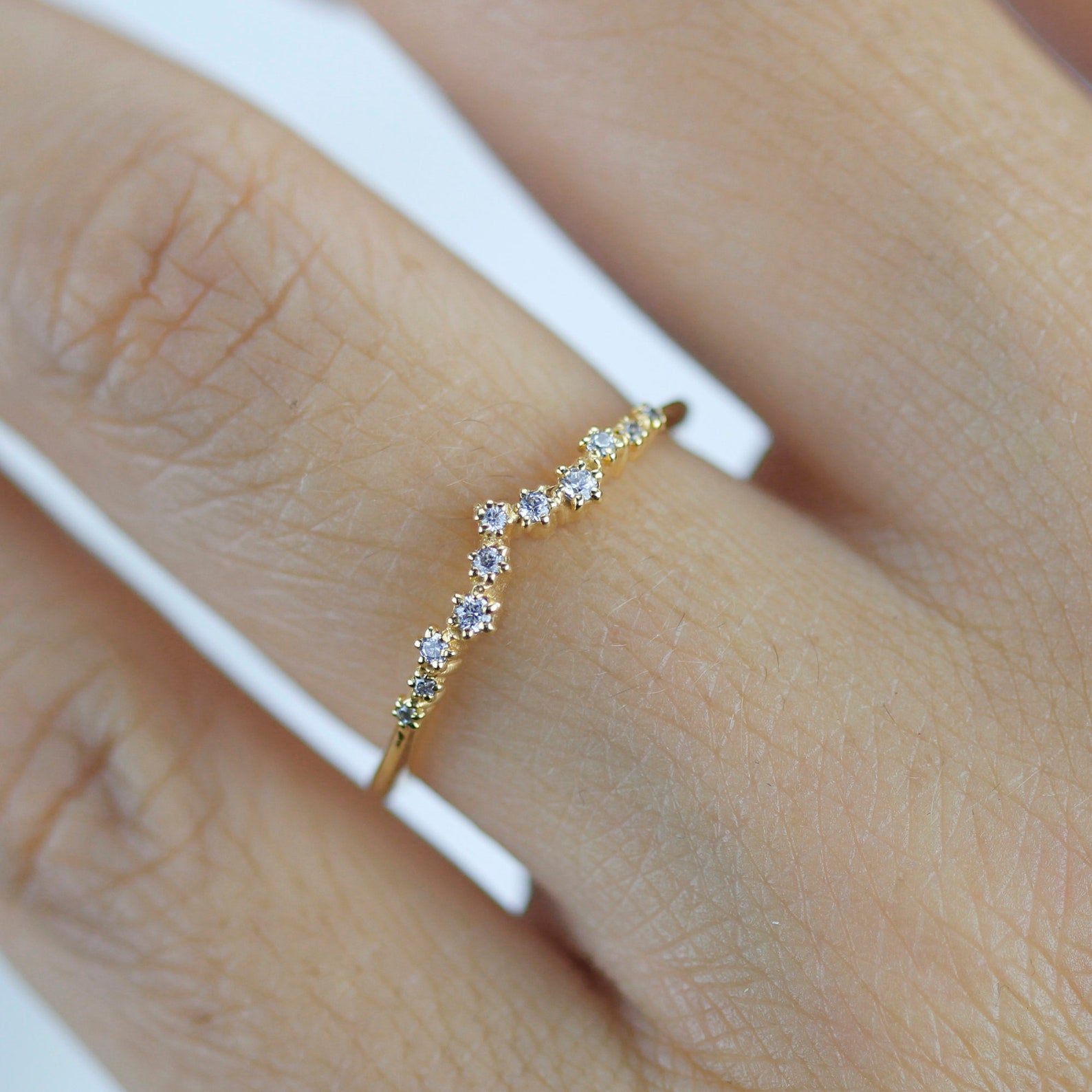 Simple Wedding Band Diamond Wedding Band Diamond Ring for - Etsy