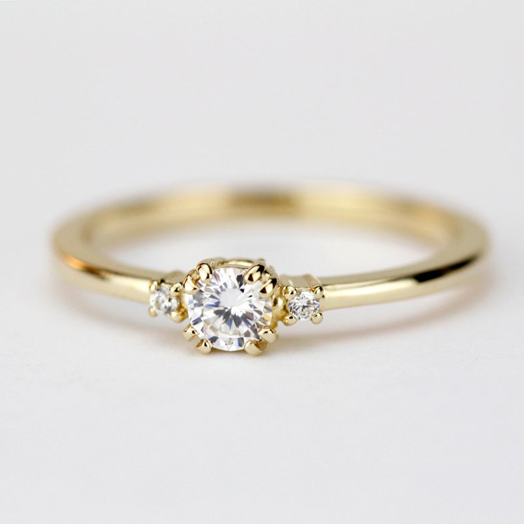 Minimalist Engagement Ring, Simple Engagement Ring, Engagement Ring ...