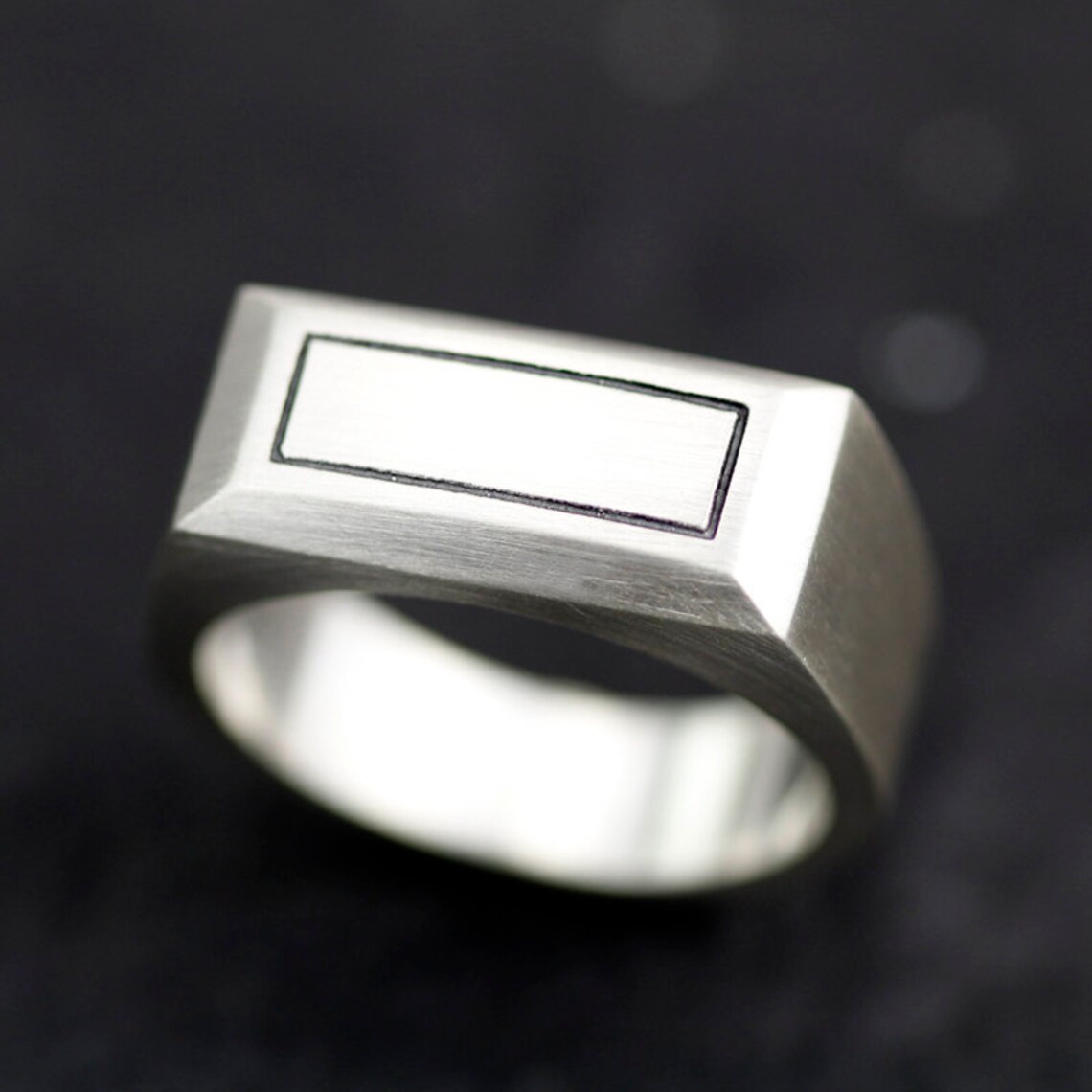 Signet Ring Men Ring Man Signet Signet Ring Rectangle - Etsy