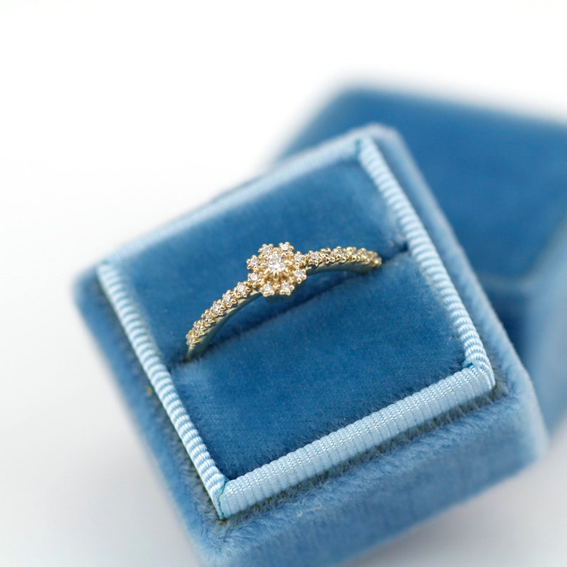 Delicate Cluster Ring Delicate Diamond Ring Engagement Ring - Etsy