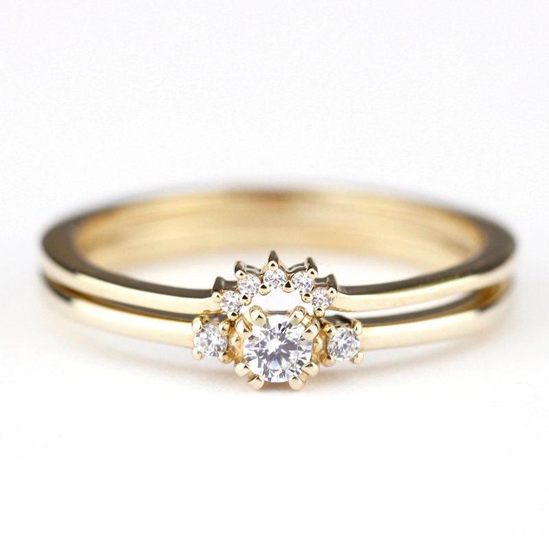 Delicate Engagement Ring Unique Engagement Ring Diamond - Etsy UK