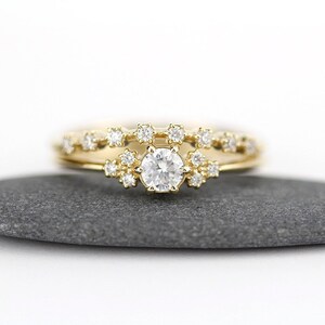 Wedding Rings Set Simple Unique, Engagement Rings Stacked Bands Wedding ...