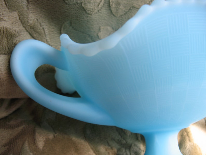 Vintage Fenton Frosted Dusty Blue Candy Dish-ferns Clovers - Etsy