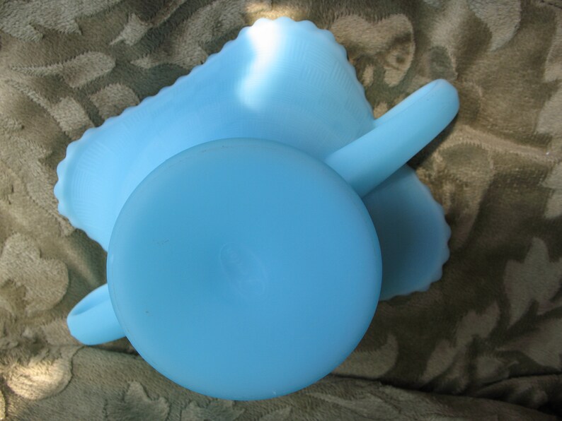 Vintage Fenton Frosted Dusty Blue Candy Dish-ferns Clovers - Etsy