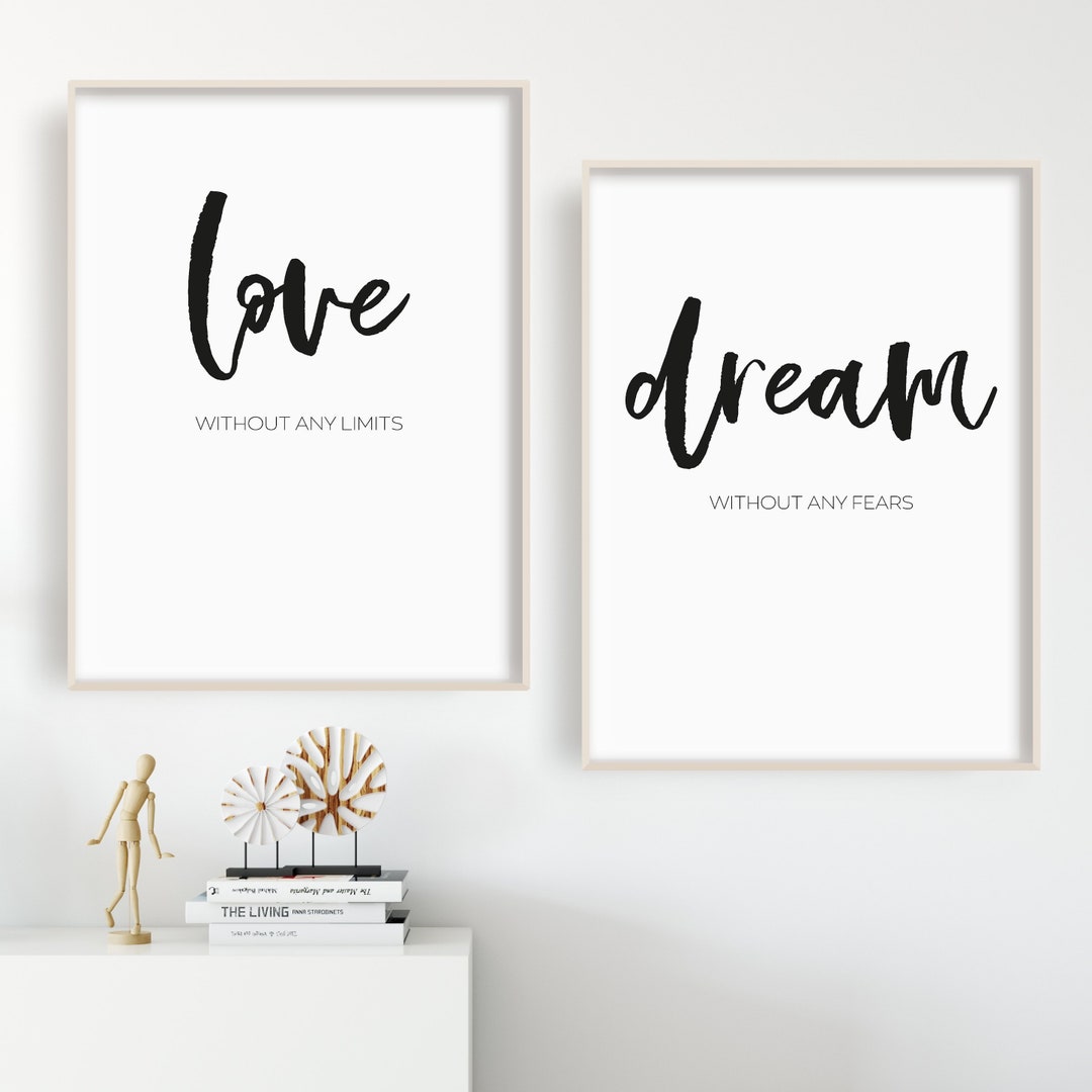 Wedding Gift Black and White Poster Set Poster Set Bedroom - Etsy