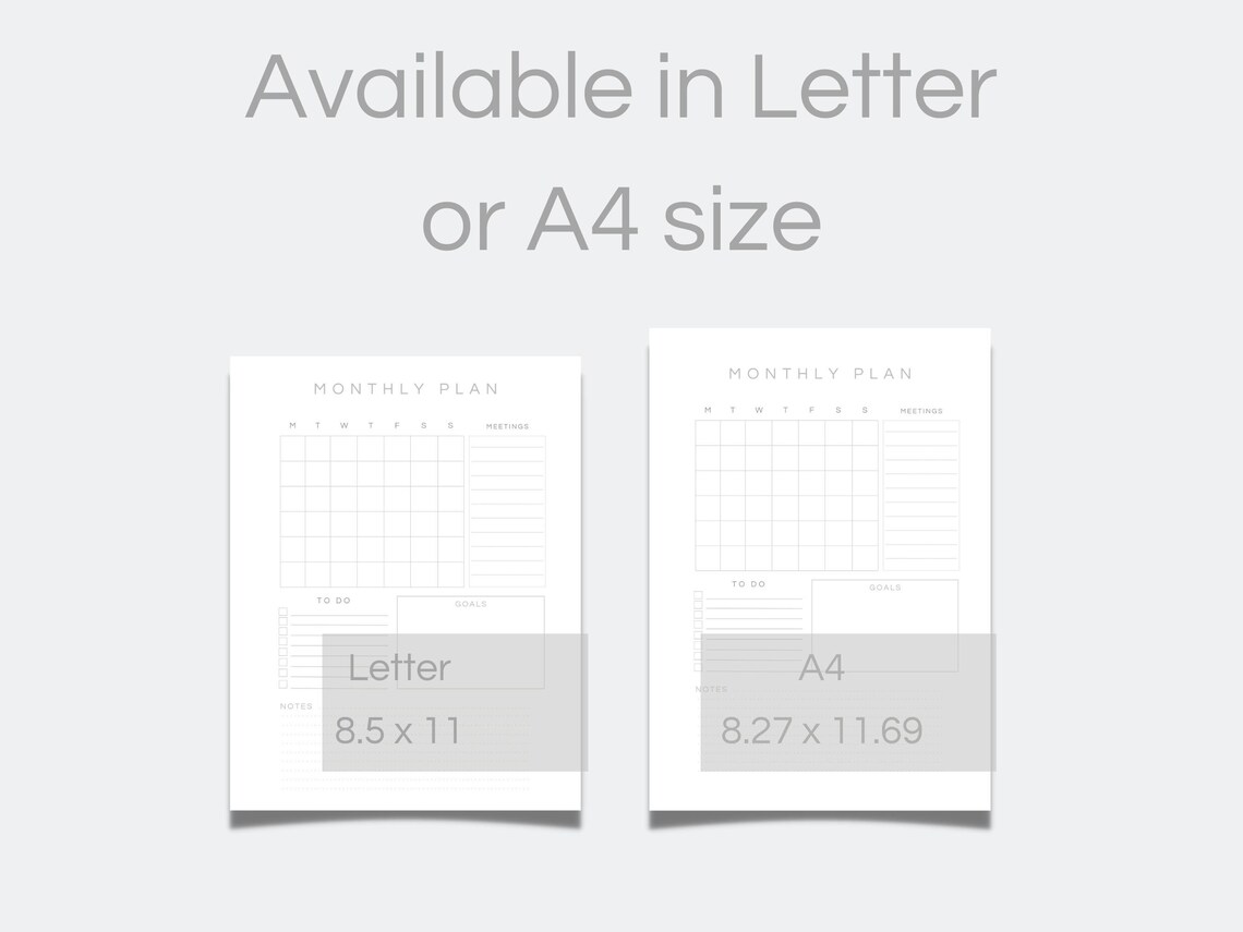 Undated Monthly Planner Printable Month Printable Pages Monthly ...