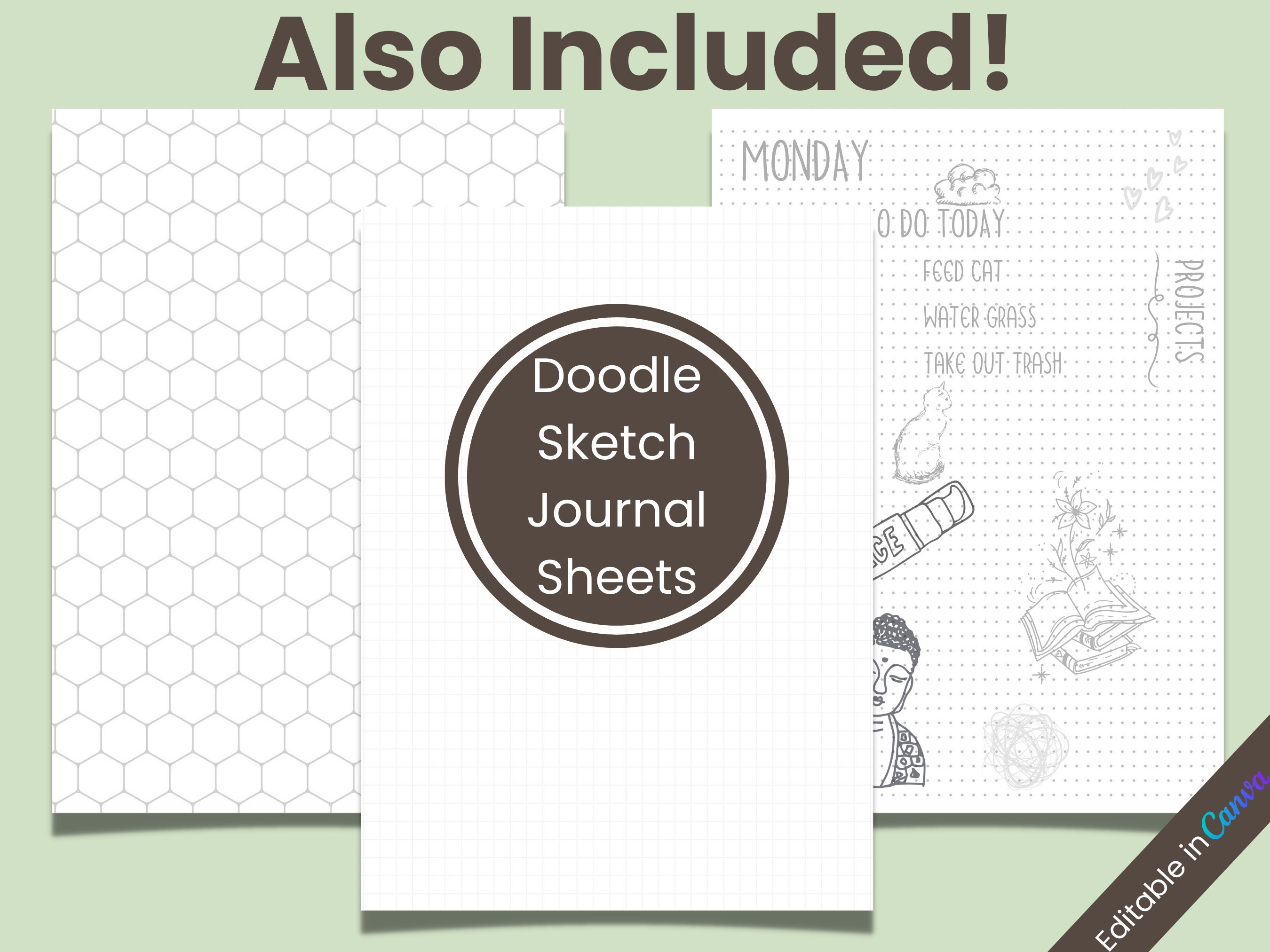 Minimalist Planner Printable Undated Canva Planner PDF Editable Digital ...