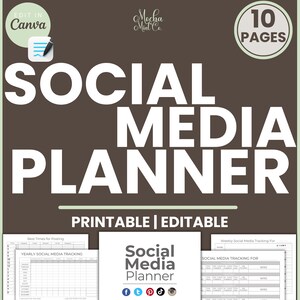 Social Media Planner Printable Canva Planner PDF Editable Digital ...