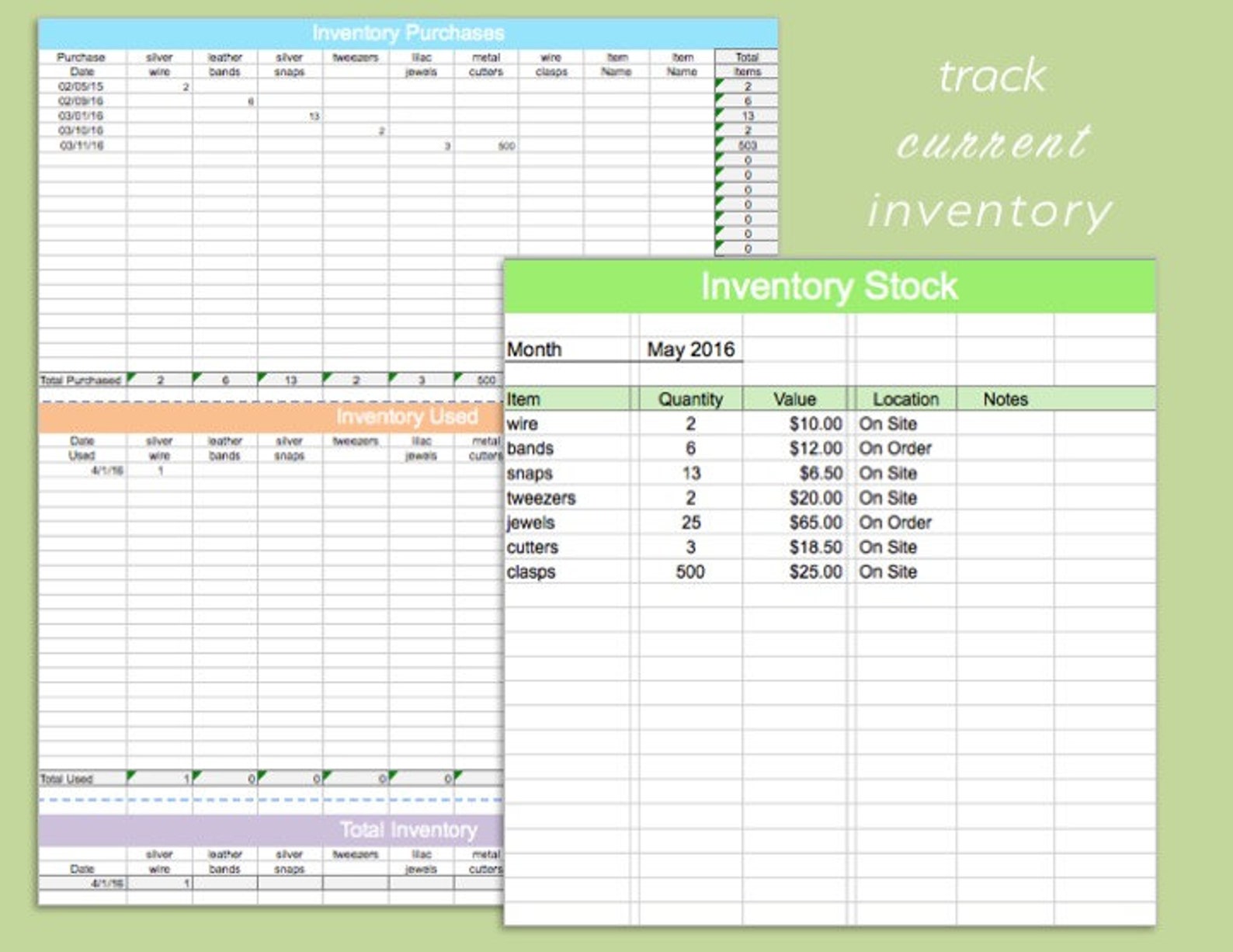 BUSINESS EXCEL Template Profit Loss Inventory Expense Revenue | Etsy